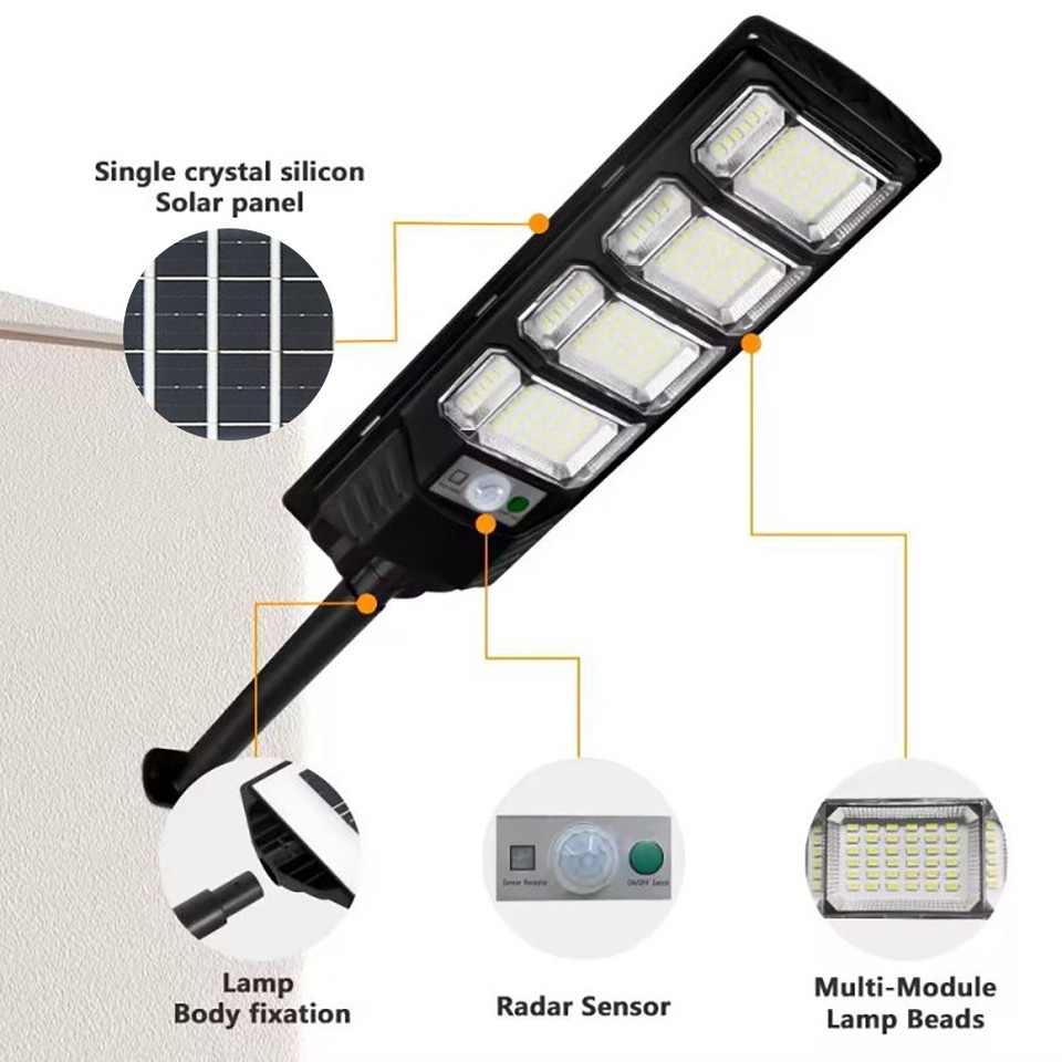 4PKS 8000W Commercial Solar Street Lights Outdoor Dusk to Dawn High ...