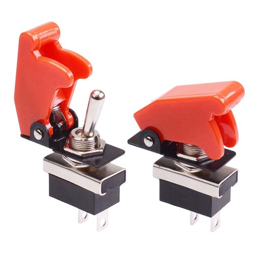 Toggle Switch with Red Aircraft Style Flip-Up Cover 25A 12V | eBay UK