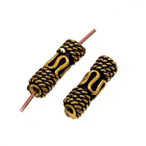 7 Pcs 12X4mm Bali Pipe Tiny Tube Bead Antique Gold Plated | eBay