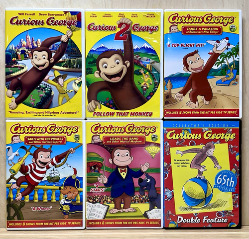 Lot of 6 Curious George DVDs – Kids Animated Movie Collection ...