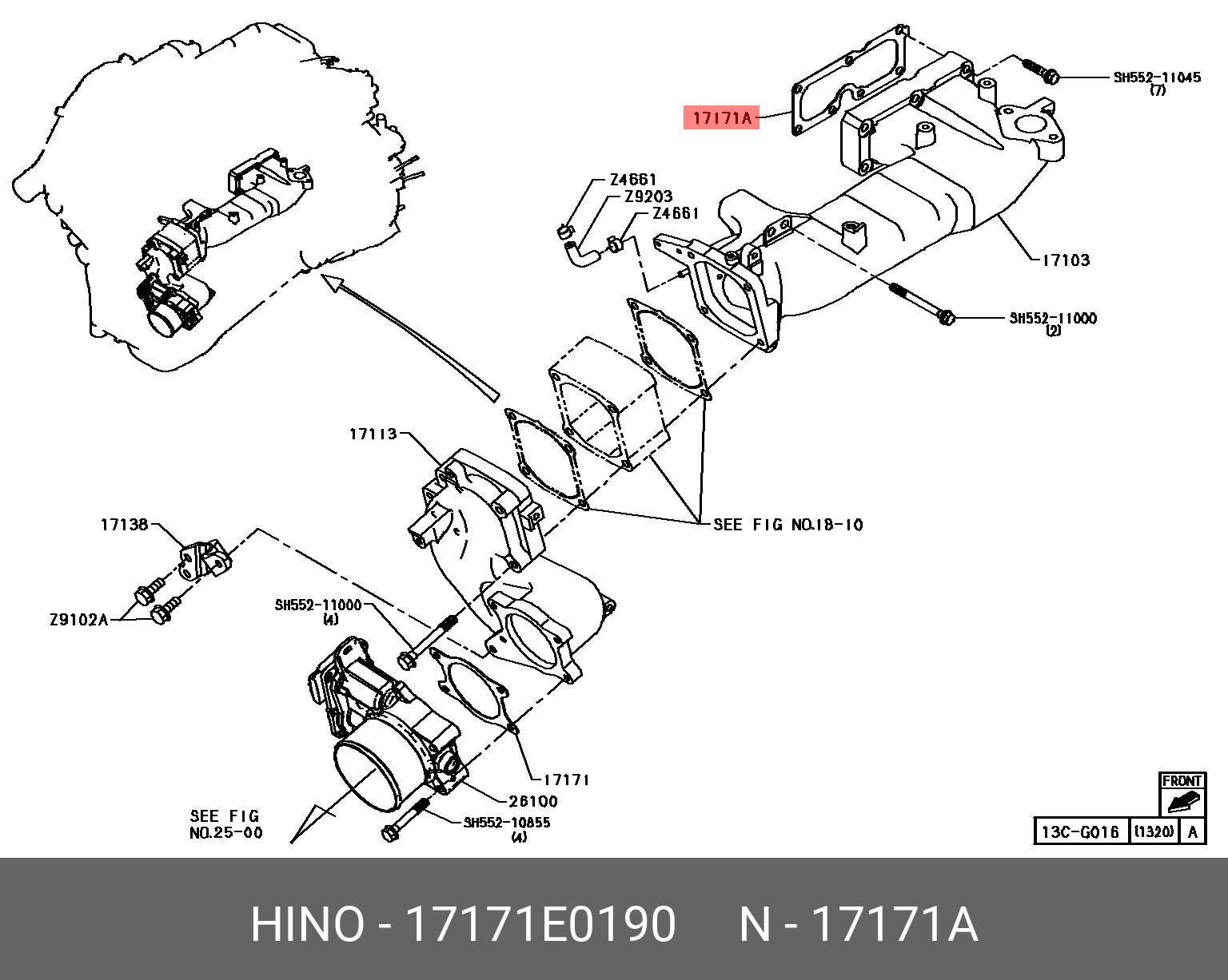 Genuine OE Gasket Manifold 17171E0190 for Hino 17171-E0190 | eBay