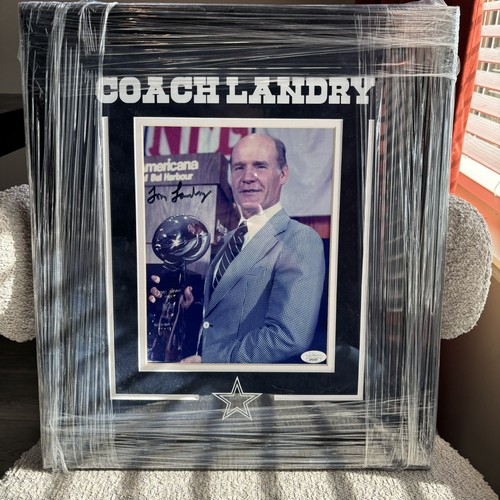 Tom Landry Signed 8x10 Photo Autograph JSA COA Dallas Cowboys Framed ...