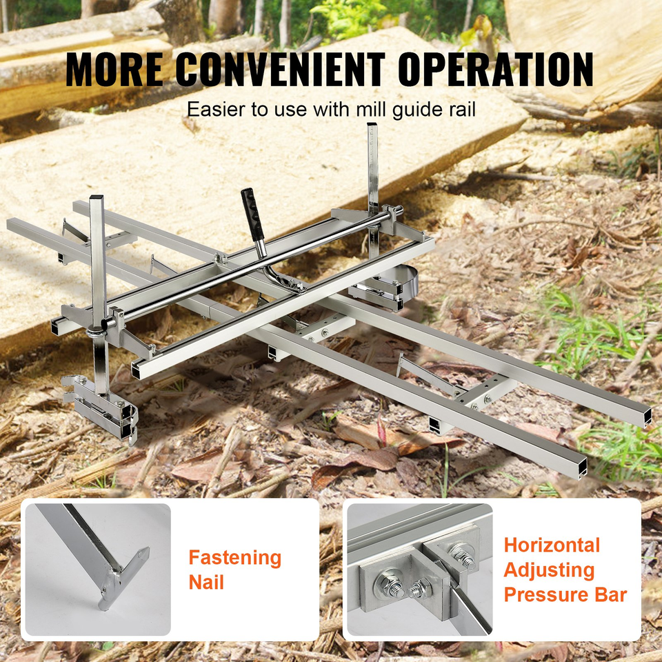 Chainsaw Mill & Rail Guide System 14"-36" Bar, 9ft Aluminum Rail for ...