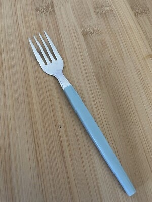 Stainless SAGE BLUE Plastic Cubed Handle SALAD FORK 6 1/8” | eBay