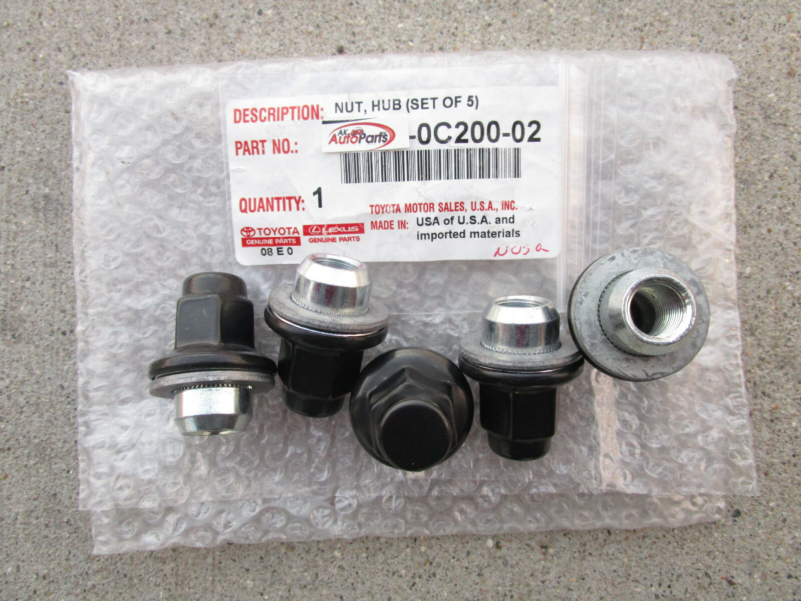14 - 21 TOYOTA TUNDRA BLACK ALLOY WHEEL LUG NUT WITH WASHER OEM QTY 5 ...