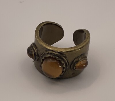 A Stunning Vintage Nina Ricci Etruscan Revival Ring w/Amber | eBay