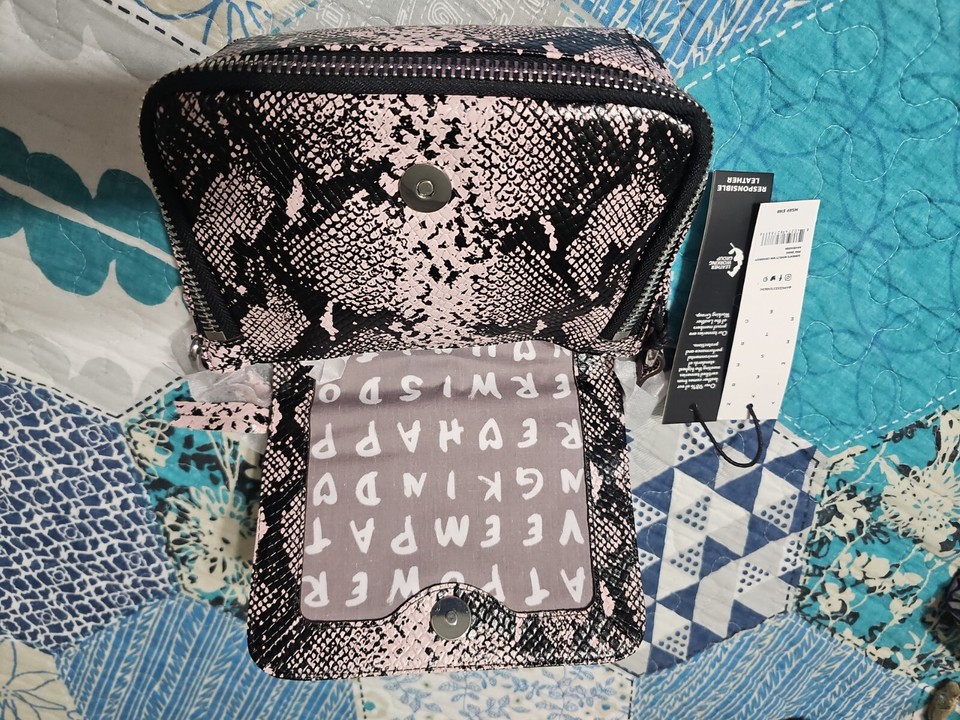 Aimee Kestenberg Pink Snakeskin Crossbody New In Plastic 168 Retail | eBay