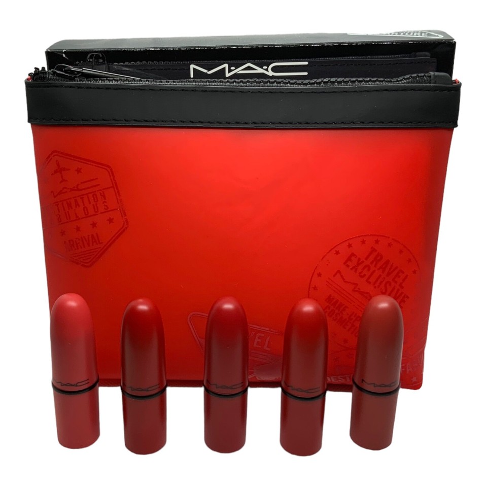 MAC Travel Exclusive Mini Lipstick x 5 Bright shades 3 Retro Matte 2 ...