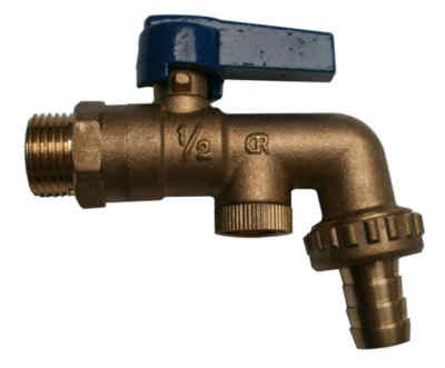 1/2" Lever Outside Tap / Bib Tap With Double Check Valve and Blue ...