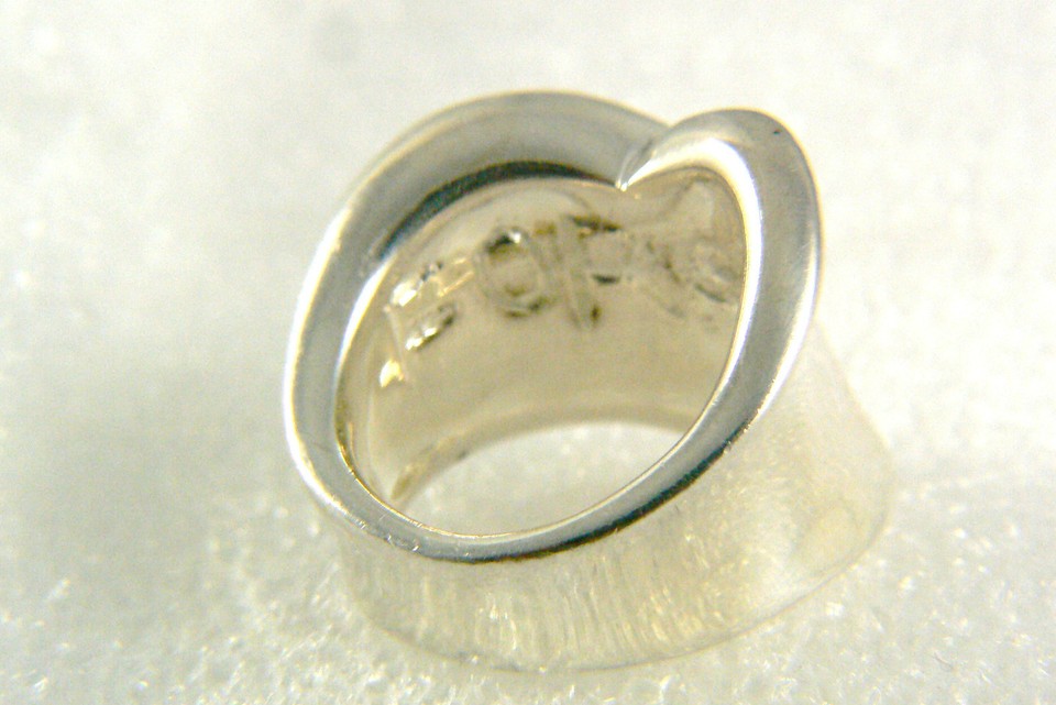 DESIGNER MODERNIST RLM STUDIO SIGNED FORGIVE STERLING SILVER 925 RING ...