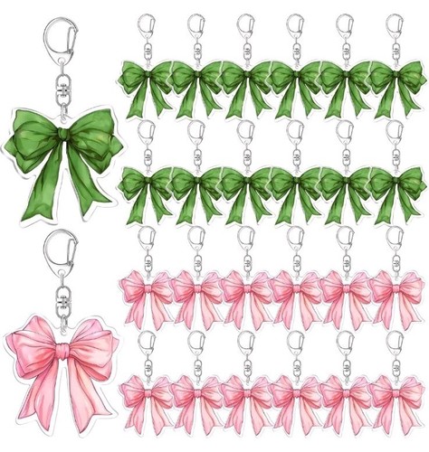 24 Pcs Pink and Green Party Decorations Witch and Princess Keychains ...