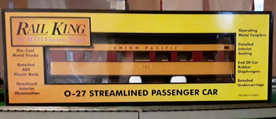 MTH 30-6107E Union Pacific 0-27 Streamlined Observation Car w/Interior ...