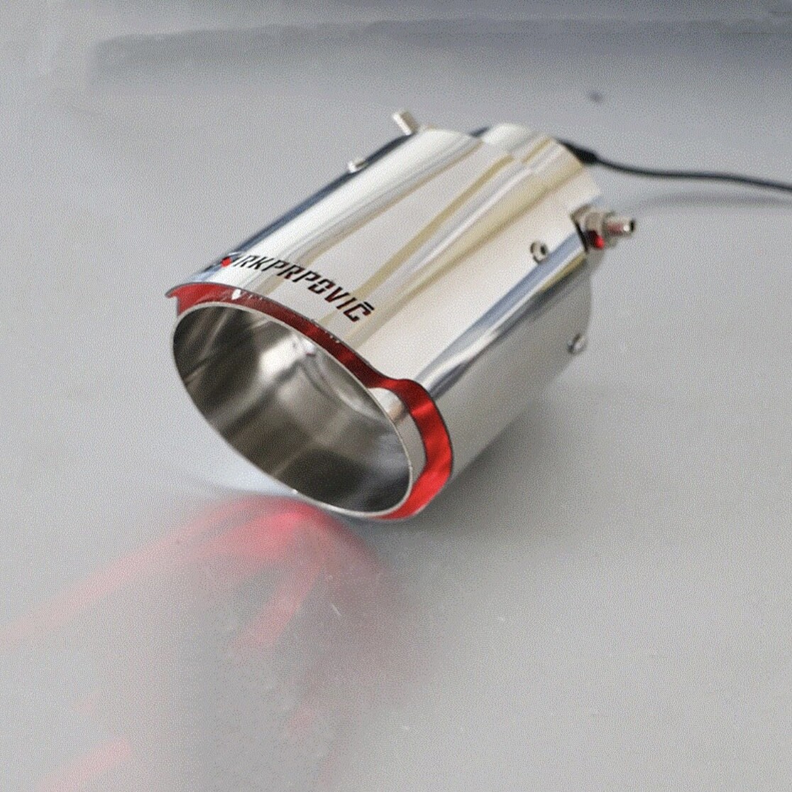 Universal Car LED Exhaust Muffler Tip Pipe Red/Blue Light Flaming ...