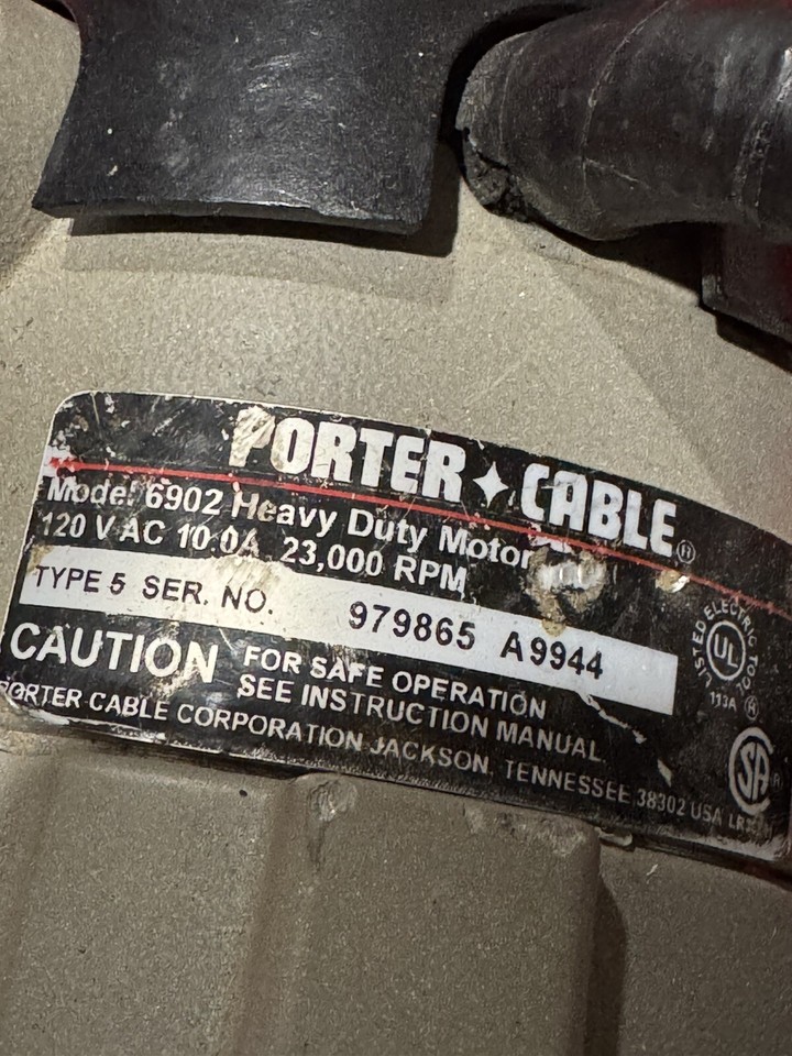 Porter Cable Plunge Router 6902 Motor, 6931 Base | eBay