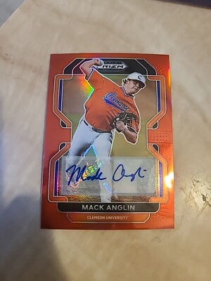 2022 Prizm Draft Picks Baseball Base Auto Red #PDP205 Mack Anglin /50 ...