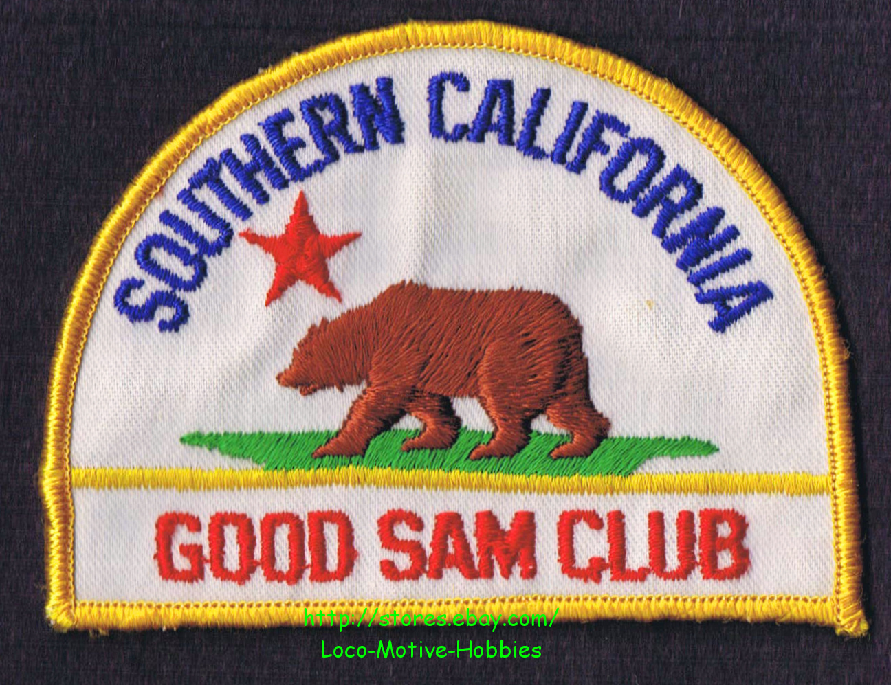 LMH PATCH Badge GOOD SAM CLUB Brown Bear Star Flag SOUTHERN CA SAMS RV ...