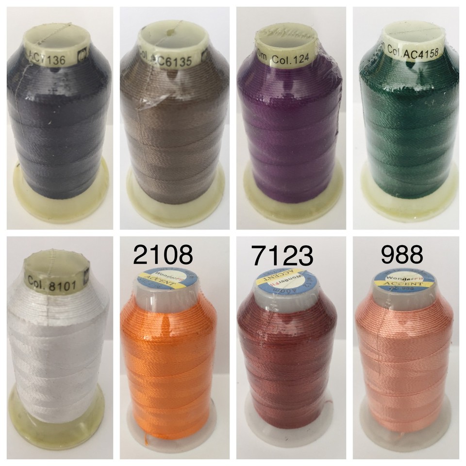 WonderFil Accent Solid Thread, 2-ply Rayon, 12wt 400M Spools Many ...