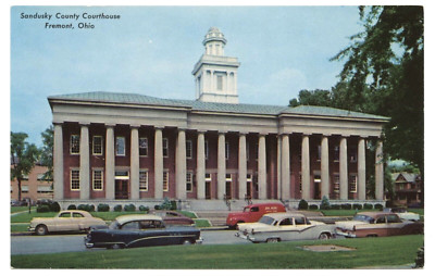 Sandusky County Courthouse Fremont Ohio Classic Cars Postcard | eBay
