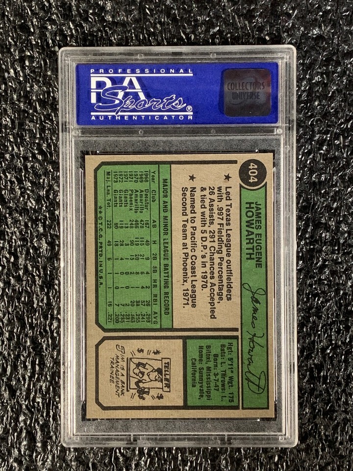 1974 Topps Baseball #404 Jim Howarth PSA 8 | eBay