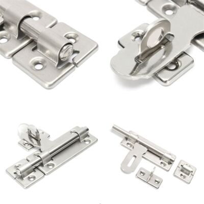 4" 6" 8" Door Lock Catch Bolt Latch Padlock Clasp High Quality Silver ...