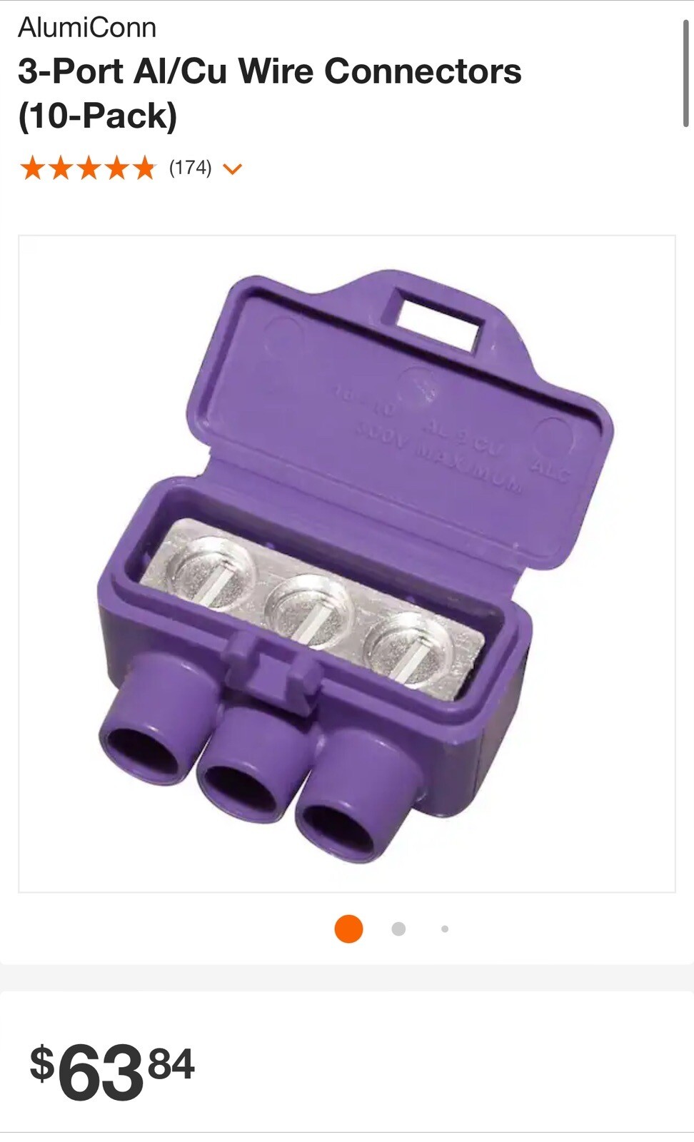 King Innovation 95110 3-Port Aluminum to Copper 10-Pack Wire Connector ...