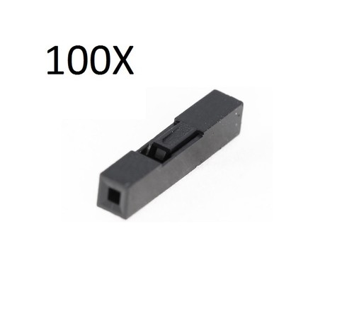 100 Connecteur 1 Contact 1P Dupont 2,54mm Femelle Prise Arduino Câble ...