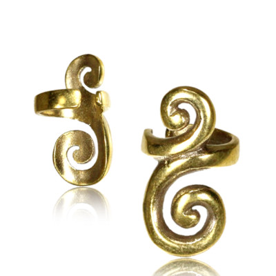 AFGHAN TRIBAL BRASS EAR CUFF ETHNIC DREADLOCK BEAD DREAD BEADS RING EAR ...