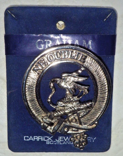 Carrick Clan Crest Badges Ne Oublie Graham Scotland Brooch Pin 2" x 2 1 ...