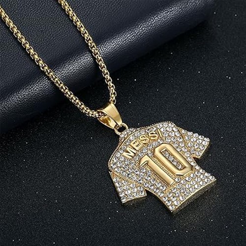 Messi No. 10 Jersey Necklace for Men’s Football Player Memorial ...