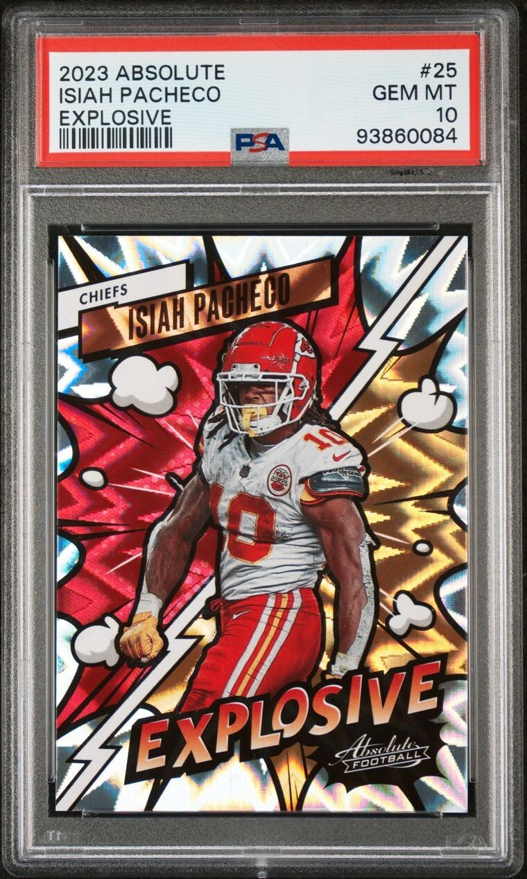 Isiah Pacheco 2023 Absolute #25 Explosive Price Guide - Sports Card ...