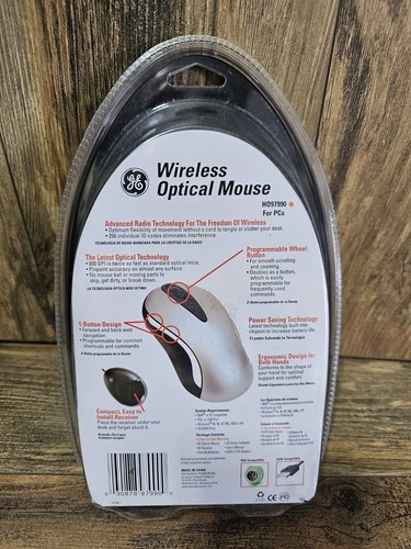 New General Electric GE HO97990 Cordless Wireless Optical Mouse Sealed ...