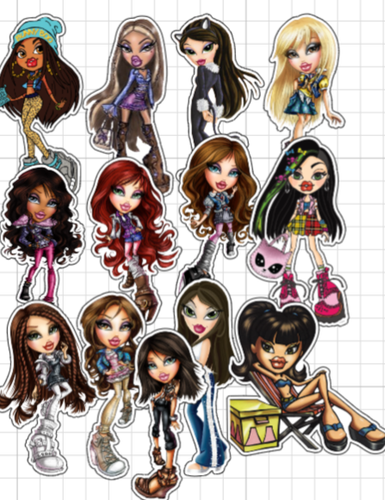 50pcs Stylish Bratz Fashion Doll Divas Stickers Girl Room Decal Phone ...