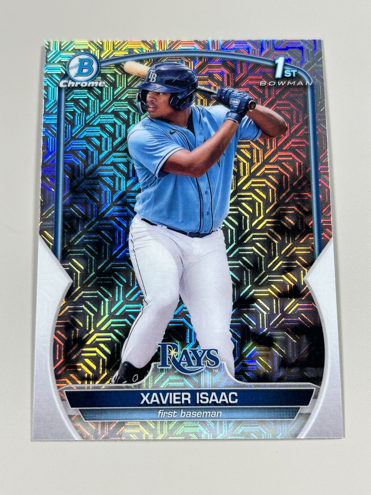 Xavier Isaac 2023 1st Bowman Paper Chrome Mojo Refractor Tampa Bay Rays ...
