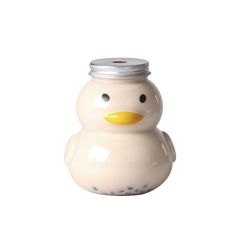500ml Transparent Bottles Cute Duck Shape Disposable Drink Containers ...