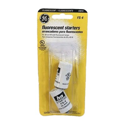 GE Fluorescent Starters FS-4 For 30 and 40 Watt Fluorescent Lamps 64819 ...