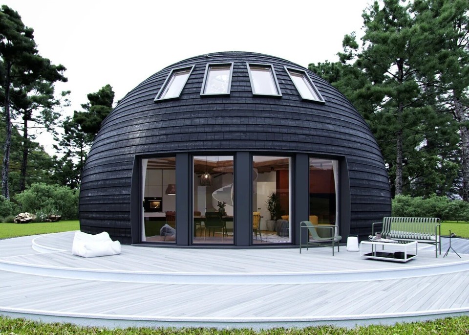 Hemp Ready Dome Home Wood Prefab House DIY Home Framing Kit 1400 SQFT ...