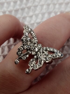 Talullah Tu London Rare Silver Rhinestone Ring One Size | eBay UK