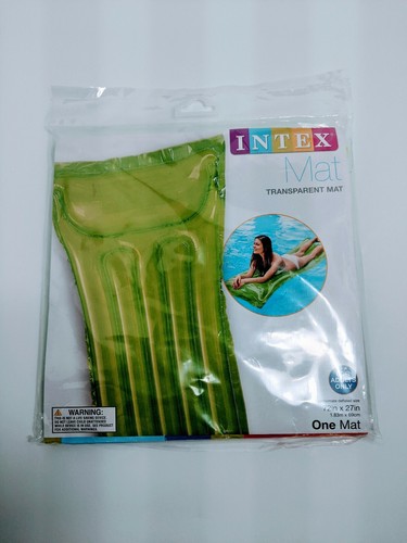 Intex Transparent Inflatable Pool Float Floating Mat Green 72in x 27in ...