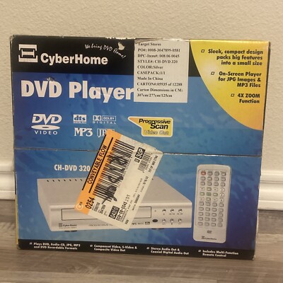 Cyberhome CH-DVD 320 Progressive Scan DVD Player MP3 JPG 2004 Vintage New Sealed | eBay