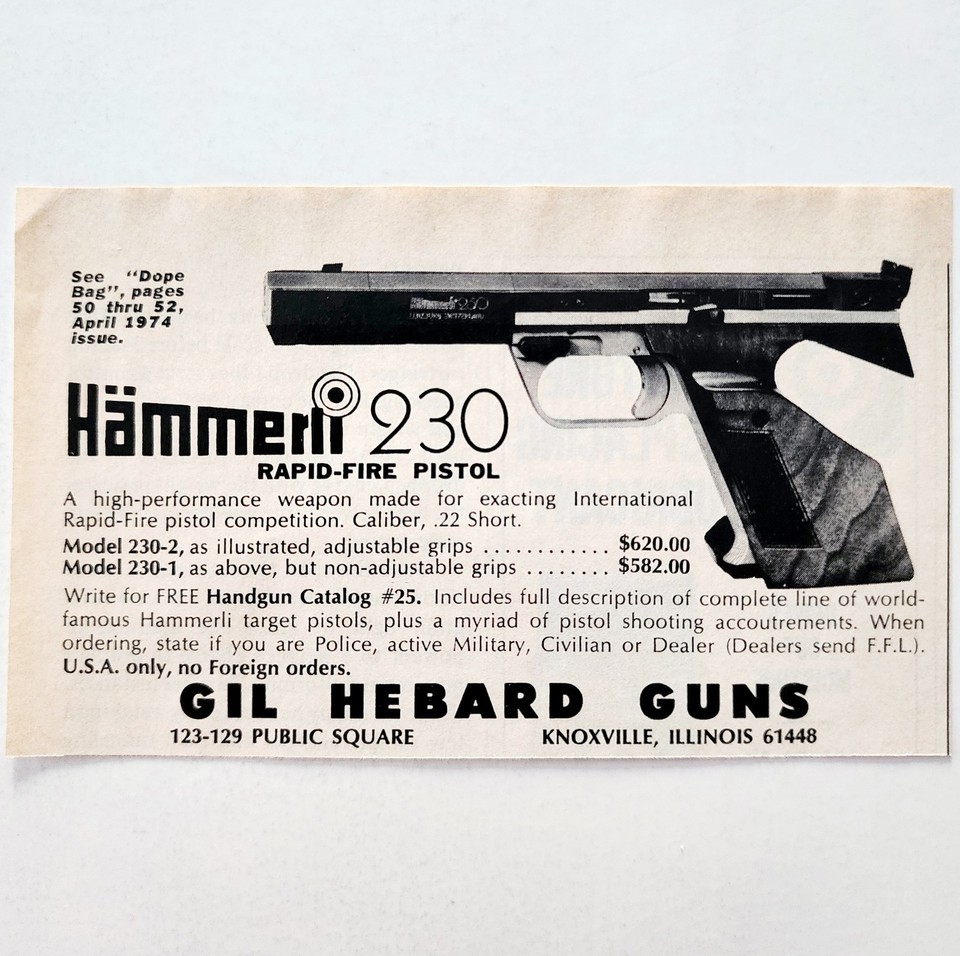 1977 Gil Hebard Guns Knoxville Illinois Advertisement Hunting Firearms ...