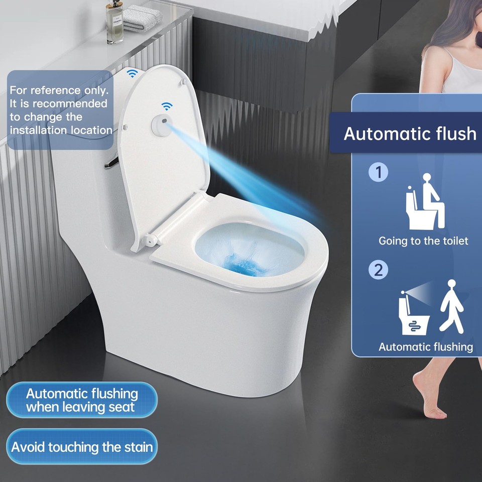 Automatic Toilet Flusher Kit, Touchless Motion Sensor Flush for Toilet ...