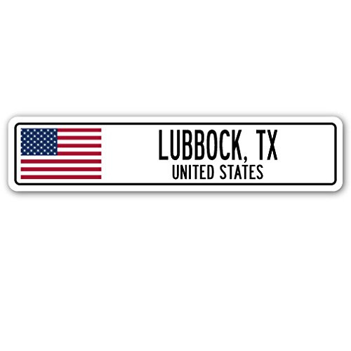 Lubbock, TX, United States Street Sign American Flag City Country Gift ...