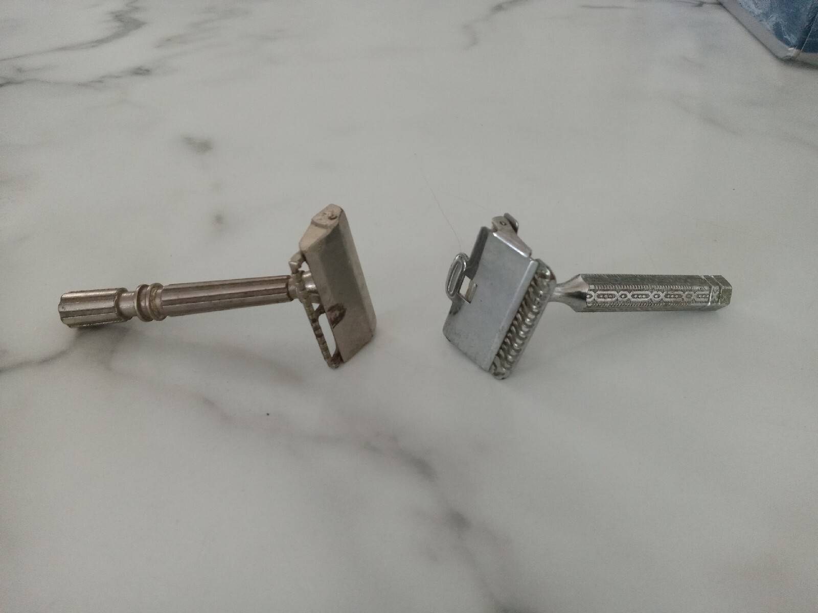(2) Vtg gem Micromatic Single Edge Safety Razor USA& Ever Ready Razor ...