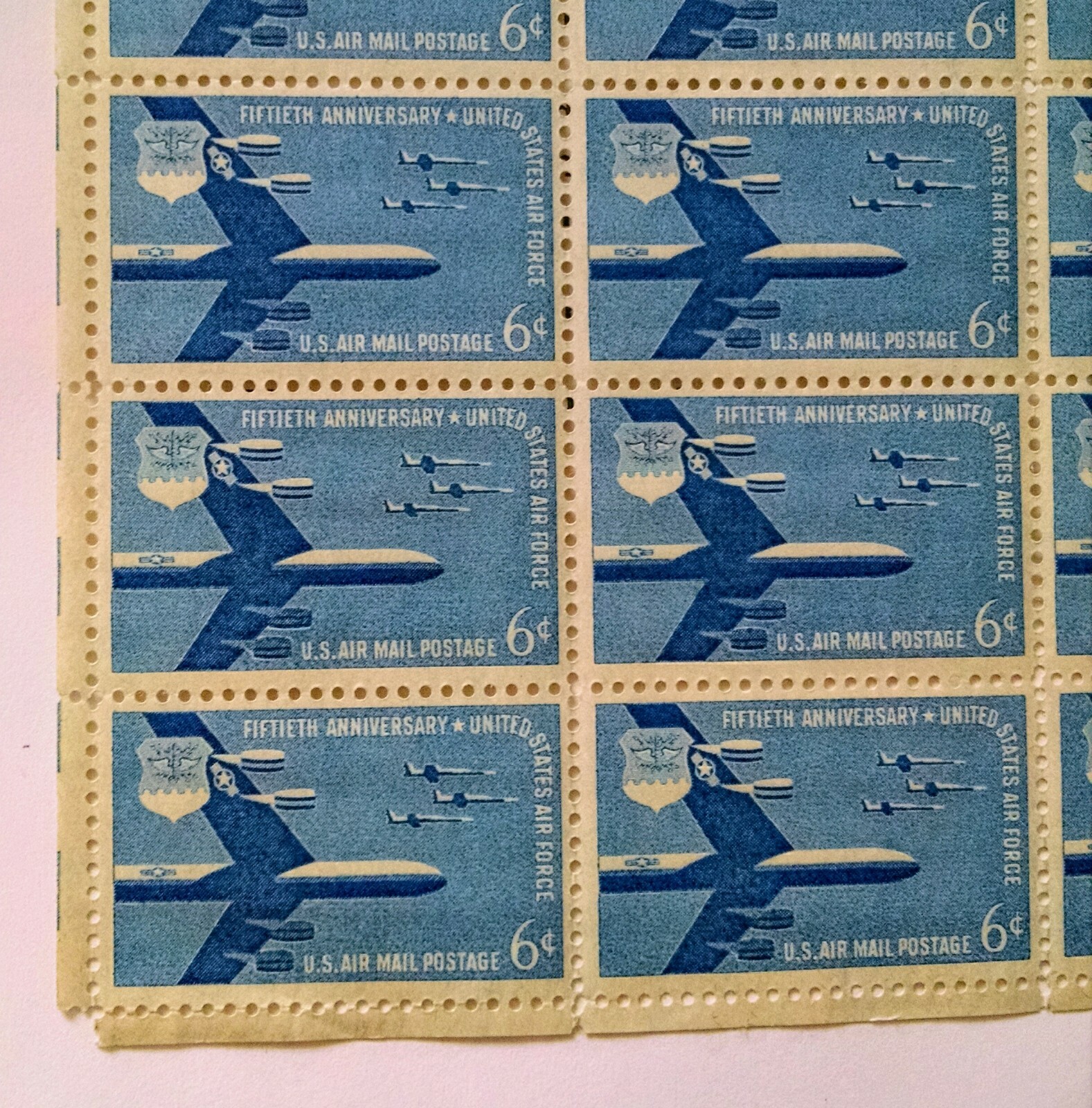 C49 AIR FORCE (USAF) 50th ANNIV. 1957 FULL SHEET 6 CENT STAMPS | eBay UK