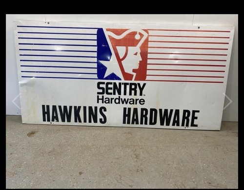 Vintage Metal SENTRY HARDWARE MinuteMan Sign RARE Hawkins Hardware 72 ...