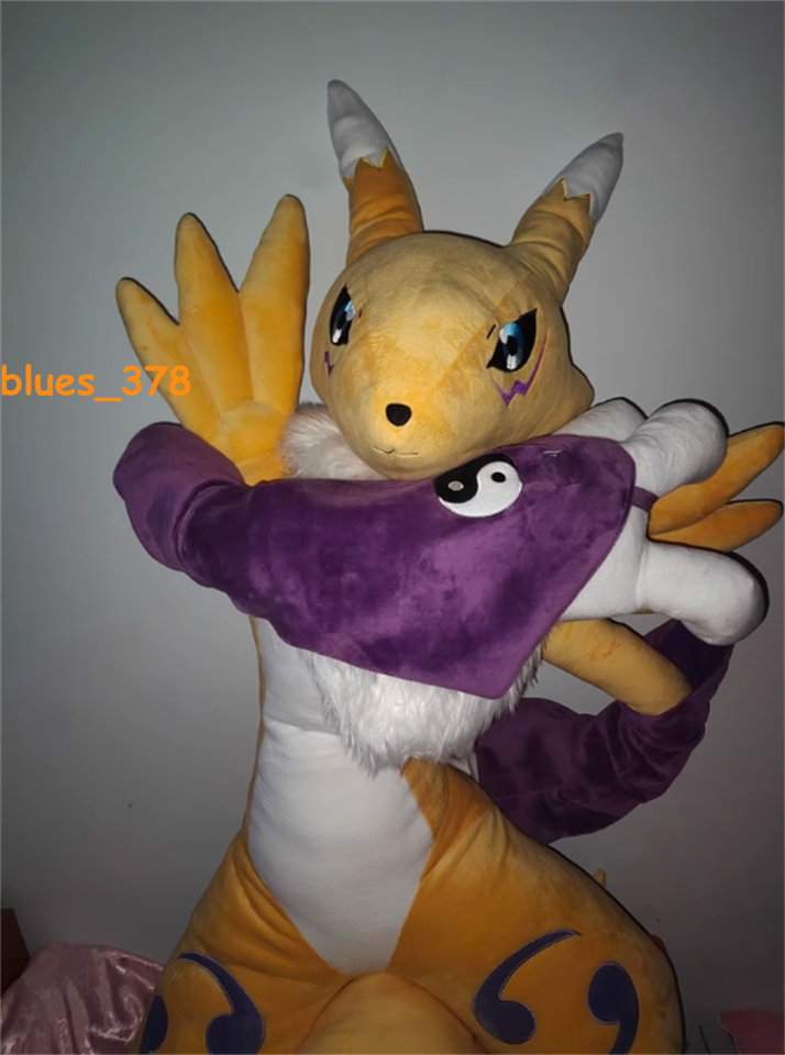 New 80cm Digimon Renamon Plush Doll Stuffed Dress Up Toy Pillow Digital ...