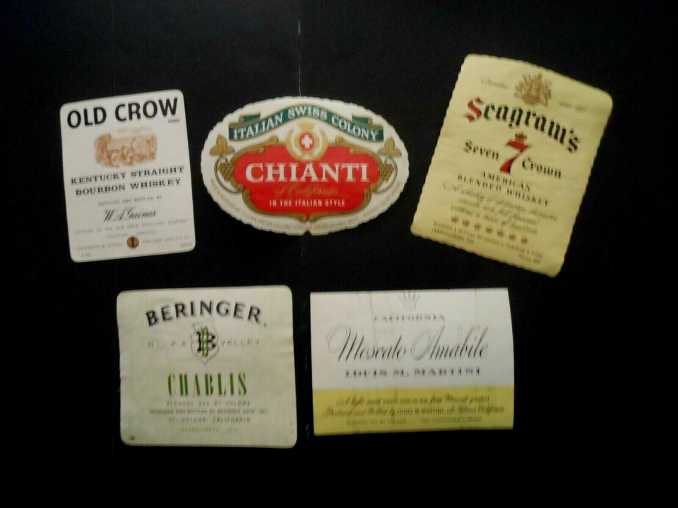 (10) VINTAGE WINE / LIQUOR BOTTLE LABELS "UNITED STATES" see photos | eBay