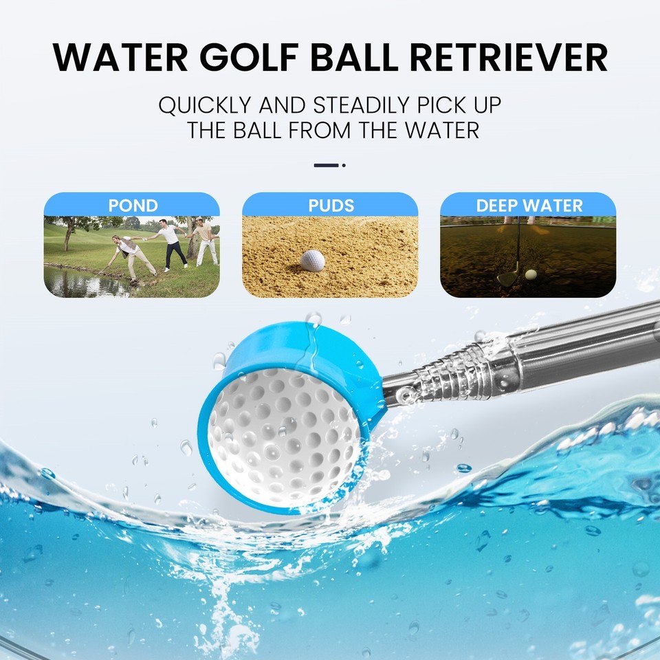 Golf Ball Retriever Telescopic Easy Pick Up Grabber Tool Telescopic ...