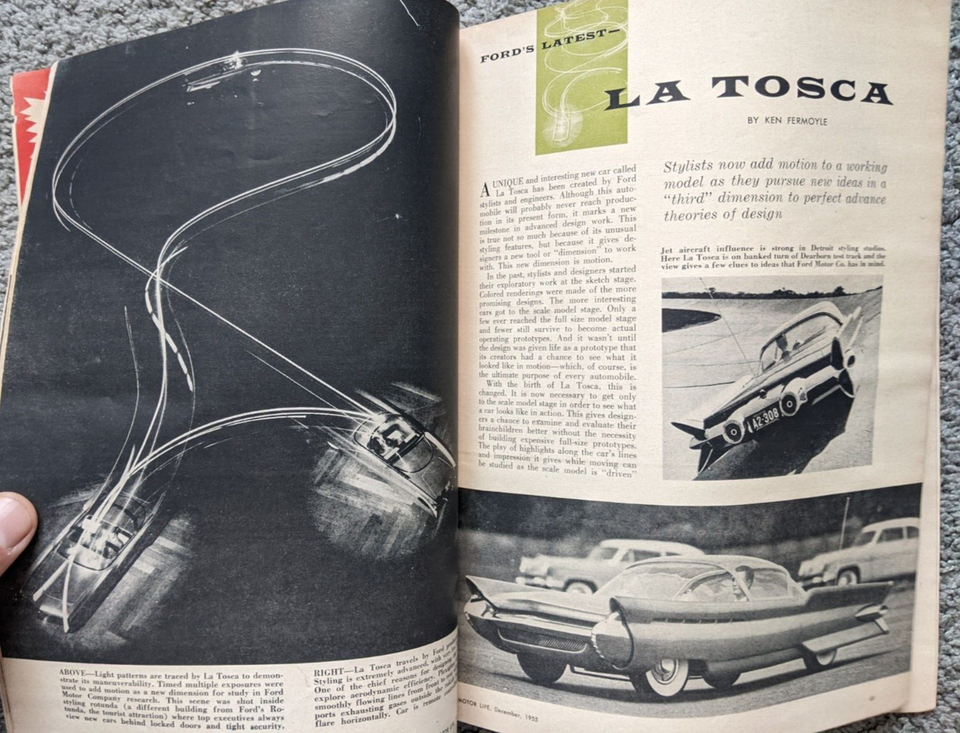 VTG 1955 DECEMBER MOTOR LIFE MAGAZINE FORD LA TOSCA MG LINCOLN ...