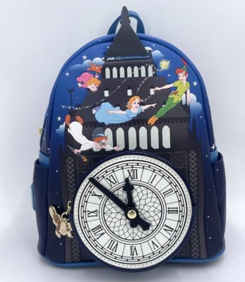Disney Mini Backpack Loungefly Peter Pan Glow in the Dark Bag Clock ...